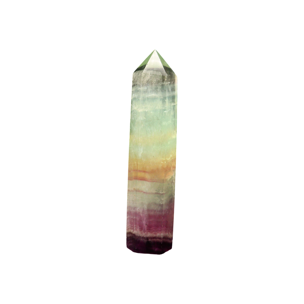 Multi Coloured Fluorite Tower – CrystalCaveIndia