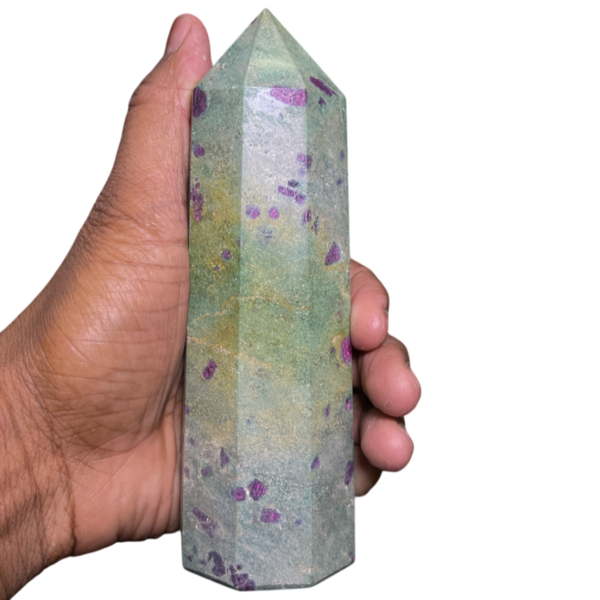 Ruby Fuchsite Tower – CrystalCaveIndia